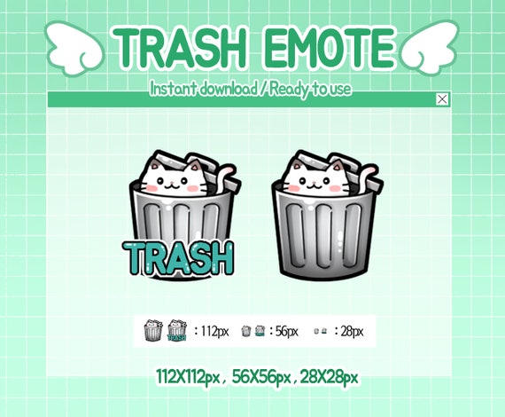 Twitch Emotes / Cute Cat Trash Text Emote - Etsy