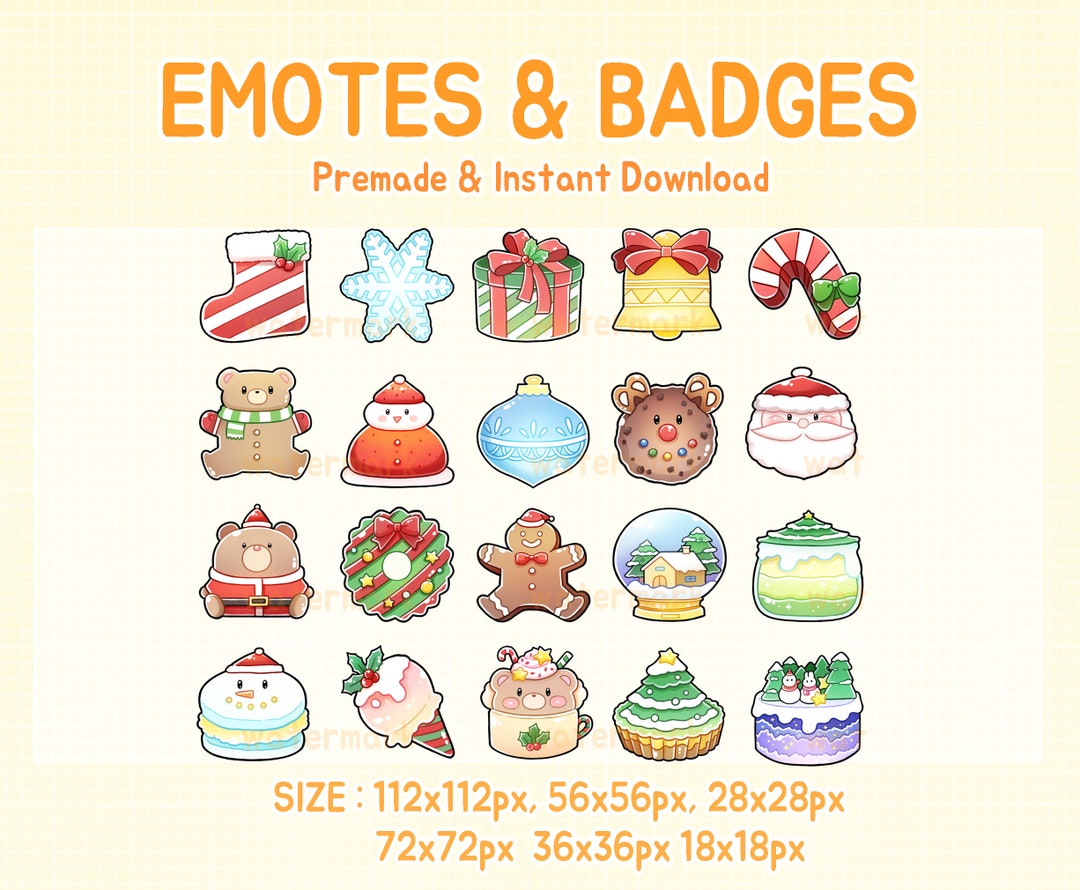 Twitch Christmas Emotes and Badges Pack, Channel Points. - Etsy