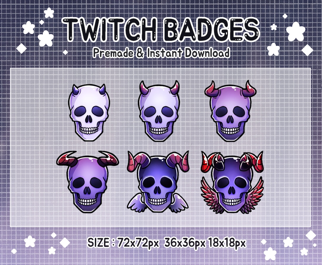 Twitch Badges / Skull Sub Badge. - Etsy
