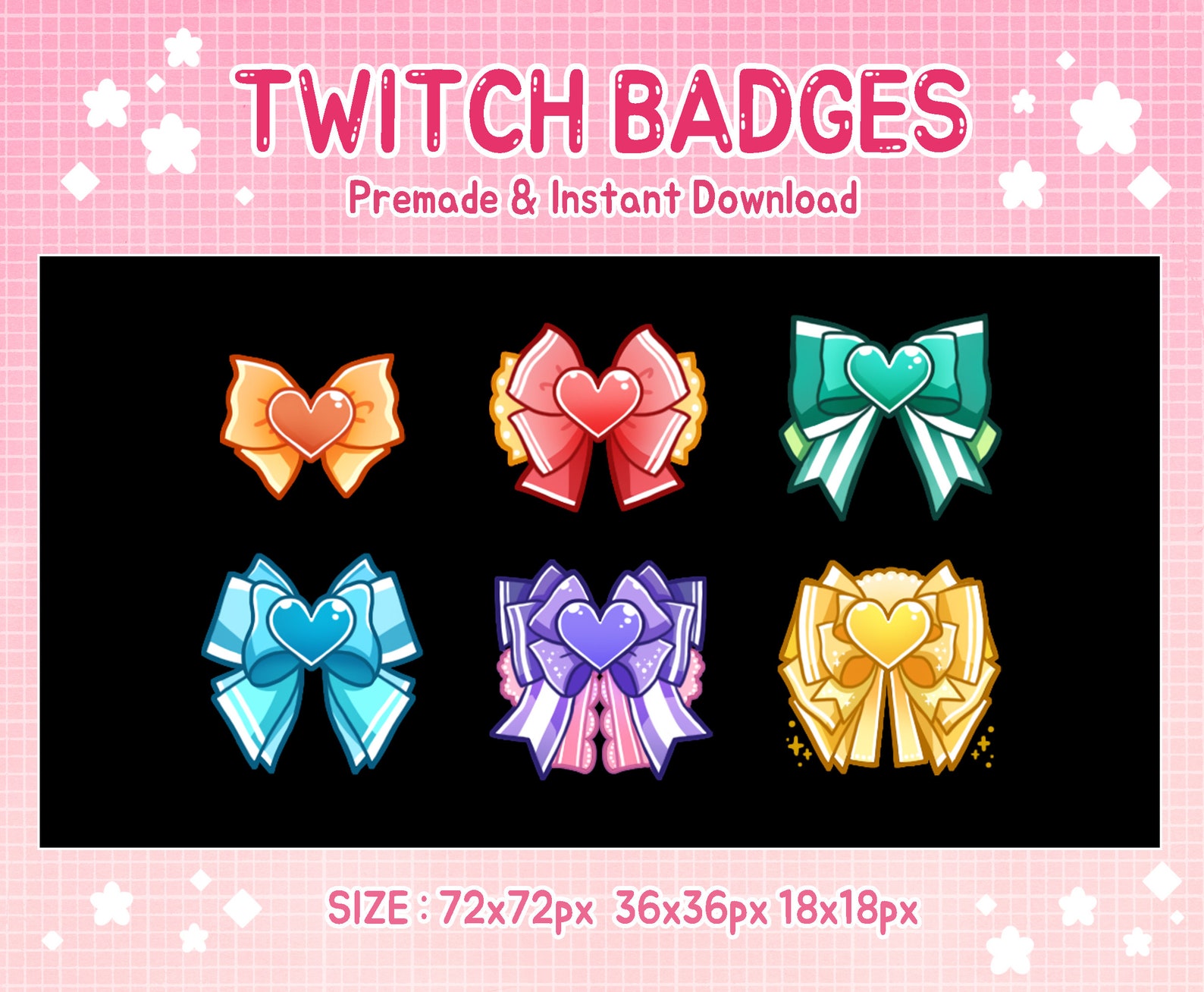 Twitch Badges Cute Ribbon Badge Stream Sub Badge. - Etsy