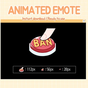 Twitch Emotes Animated Ban Push Button Discord Emotes. - Etsy