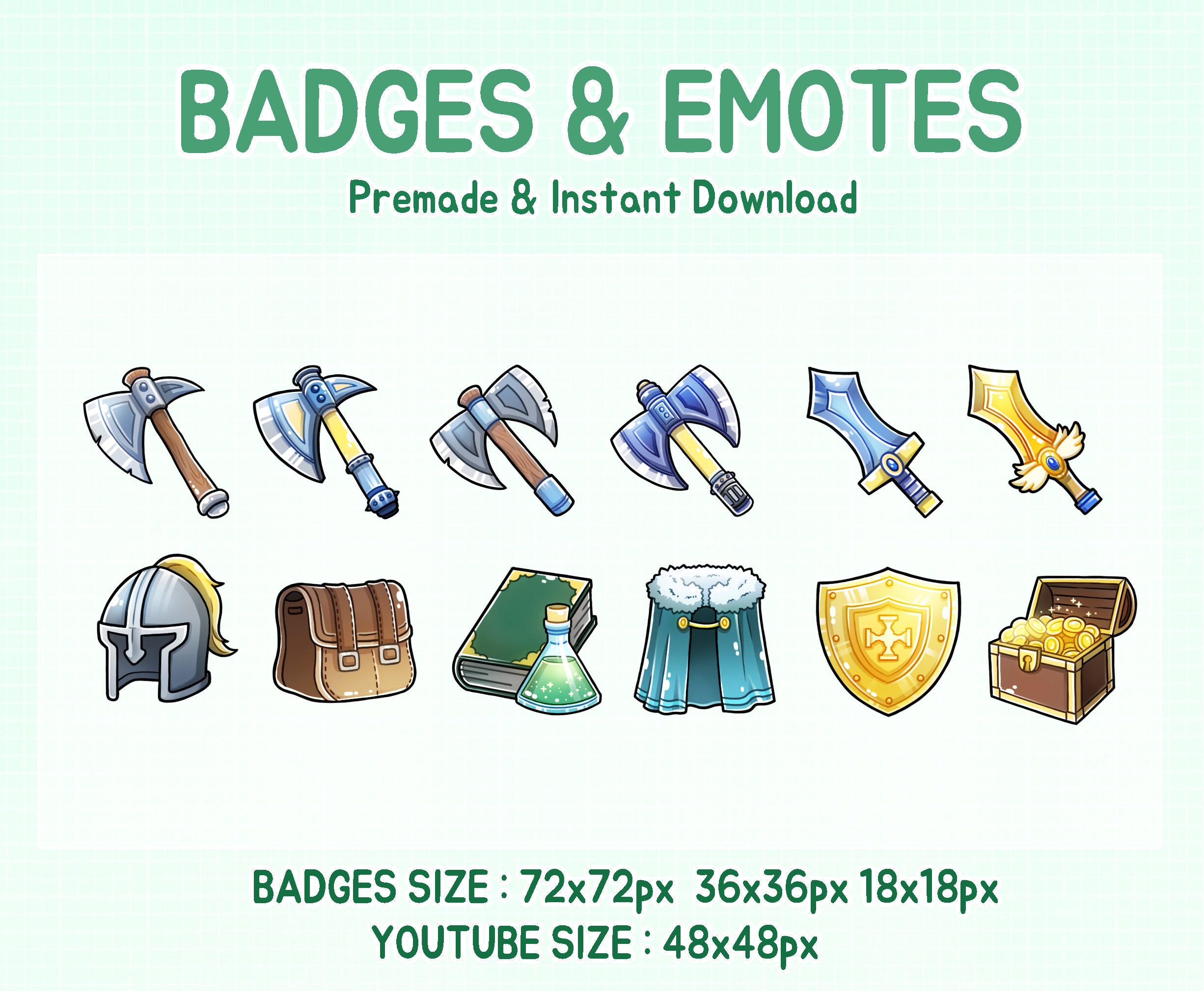 Twitch Badges RPG Game Weapon Fantasy Icon Sub Badge (digital Download ...