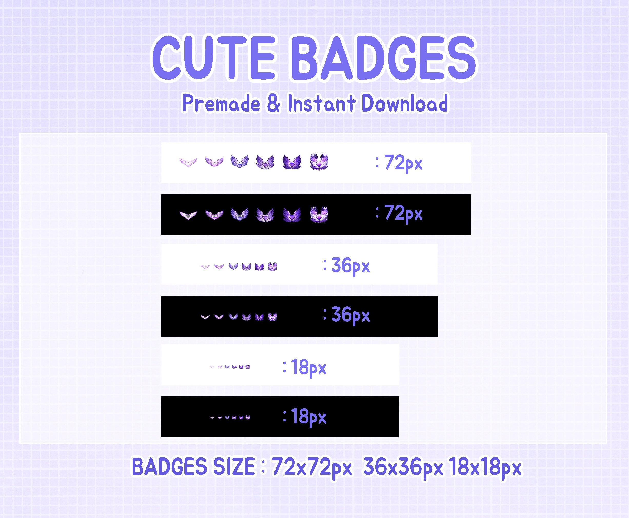Purple Angel Wing Twitch Sub Badge (digital Download) - Etsy