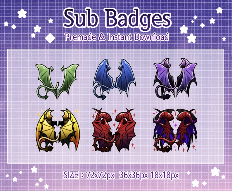 Twitch Badges, Devil Wing Sub Badge, Stream Badge. - Etsy