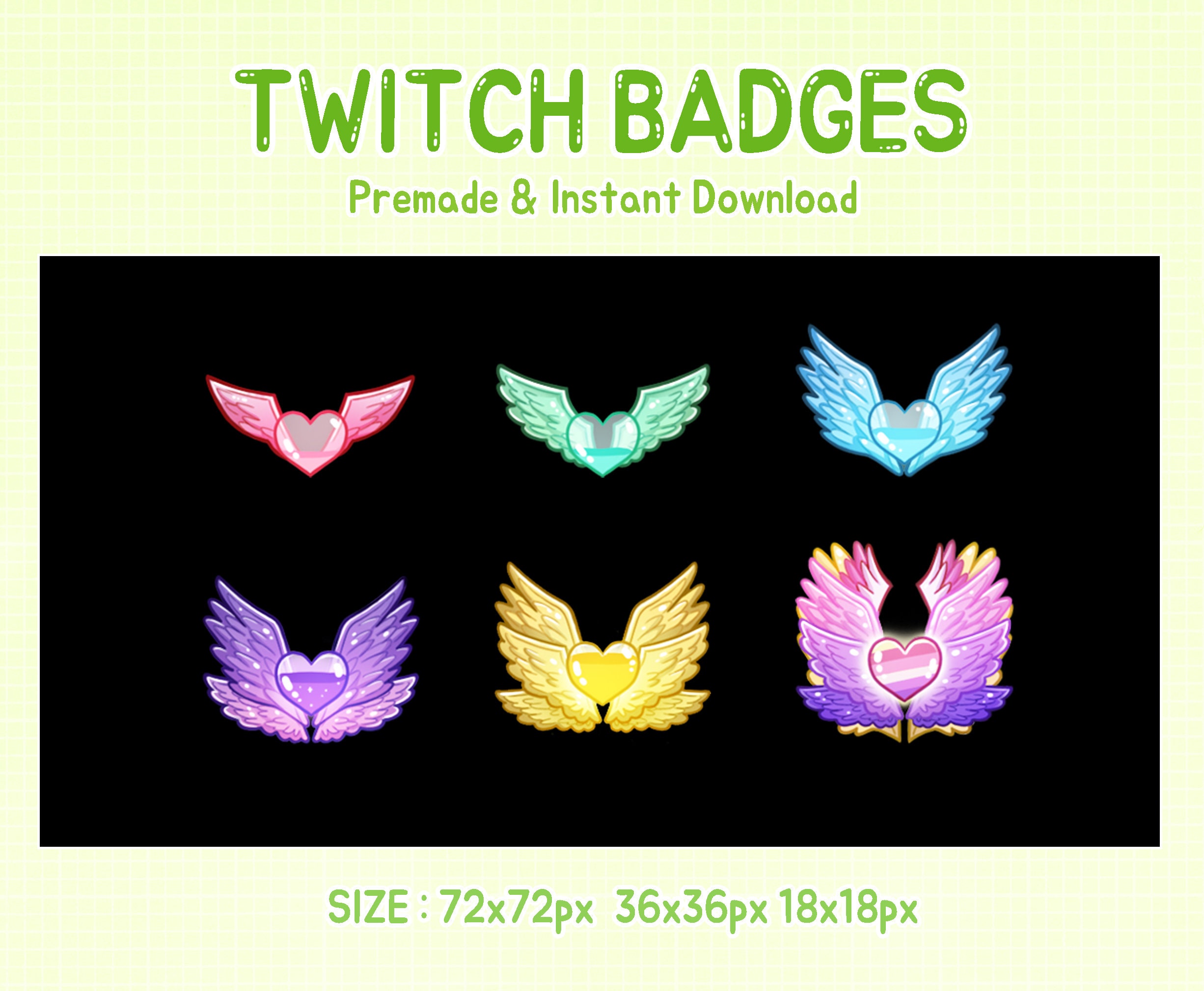 Twitch Badges Angel Wing Stream Bit. - Etsy