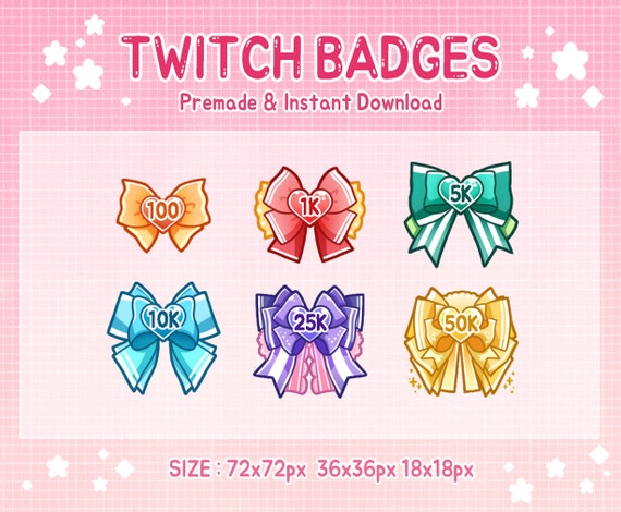 Twitch Badges / Cute Ribbon Sub Badge. - Etsy