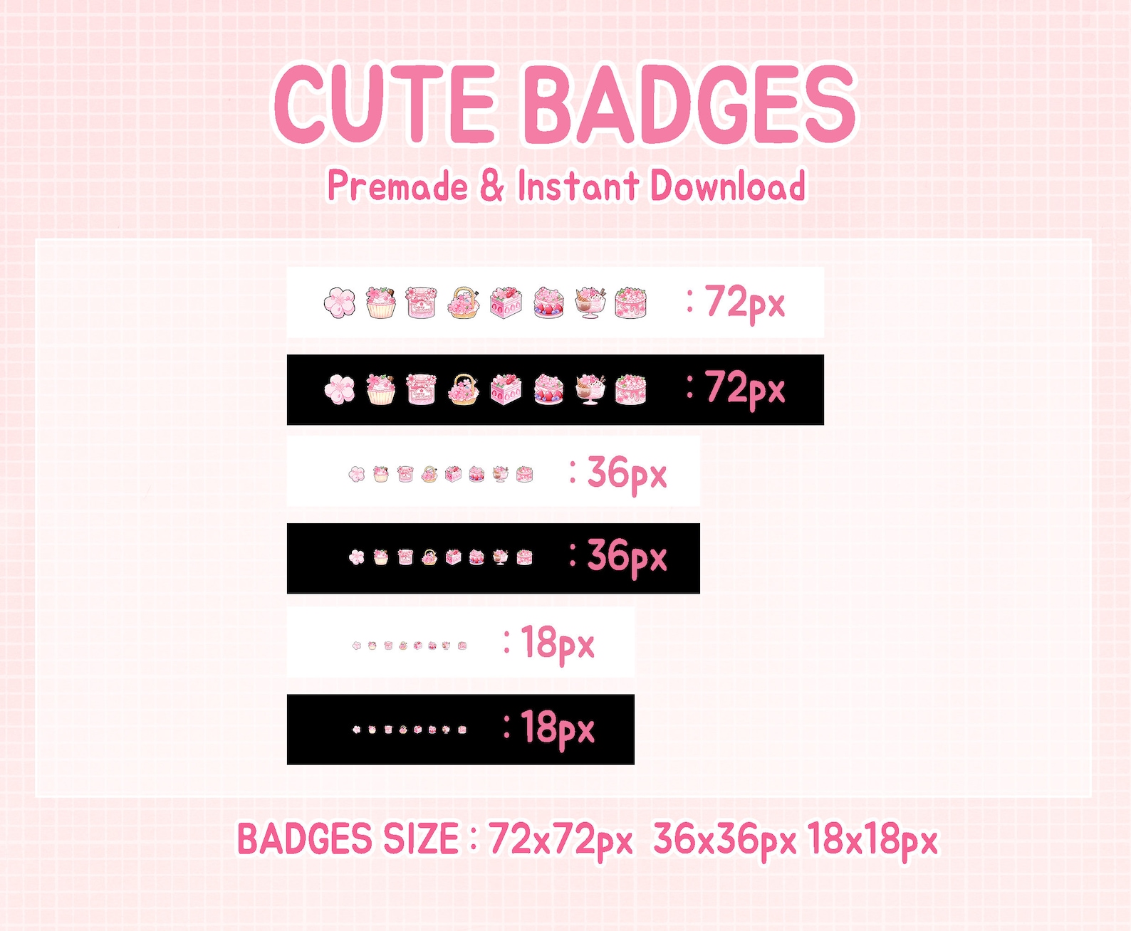 Twitch Badges Sakura Pink Cake Sub Badge Cherry Blossom - Etsy