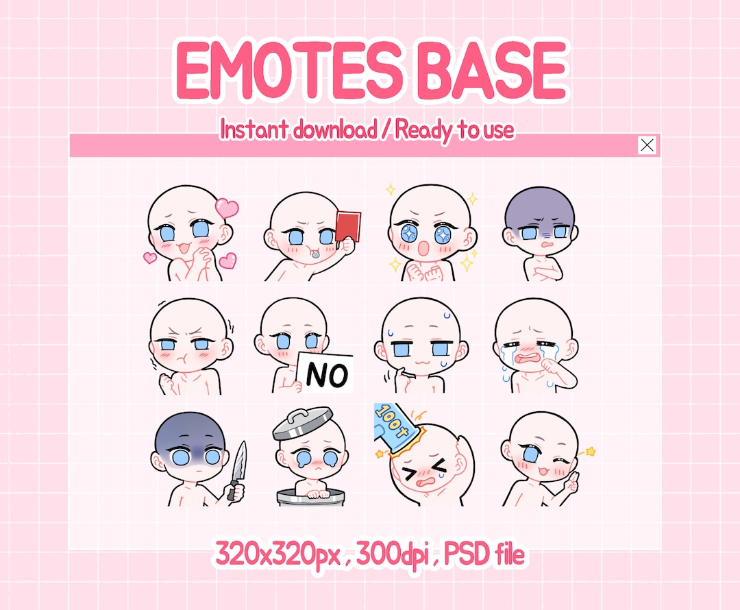 Chibi Emotes Base, Twitch Emotes, Diy Cute Emotes. - Etsy Chibi Emotes Base, Twitch Emotes, Diy Cute Emotes. - Etsy