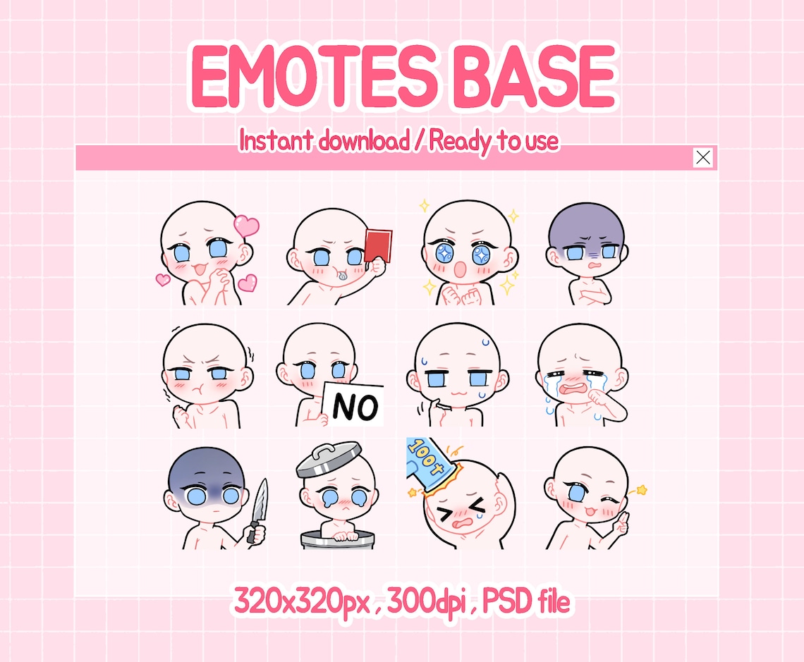 Chibi Emotes Base Twitch Emotes Diy Cute Emotes. - Etsy Canada