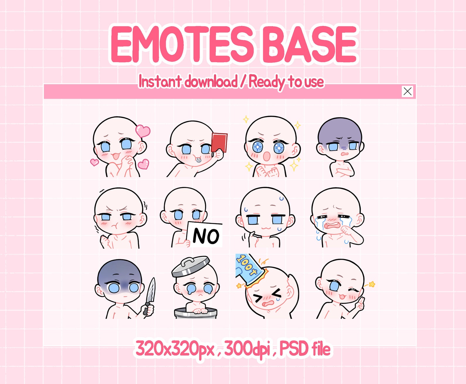 Chibi Emotes Base Twitch Emotes Diy Cute Emotes. - Etsy UK