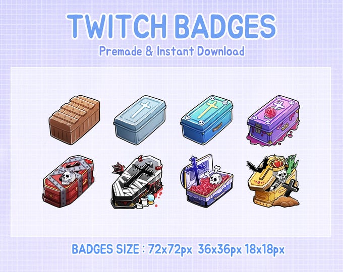 Dark Assassin Cat Skull Goth Sub/bit Badges | Twitch, Youtube, Discord ...