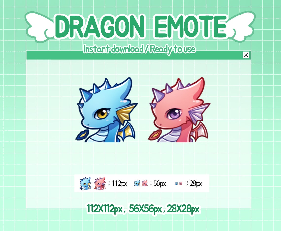 Twitch Emotes / Cute Dragon Anime Emote. - Etsy