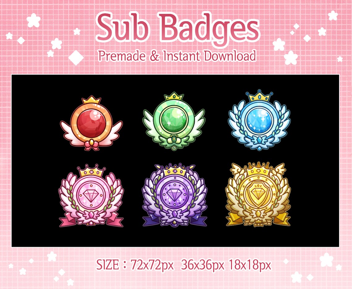 Twitch Badges Gems Symbol Emblem. - Etsy