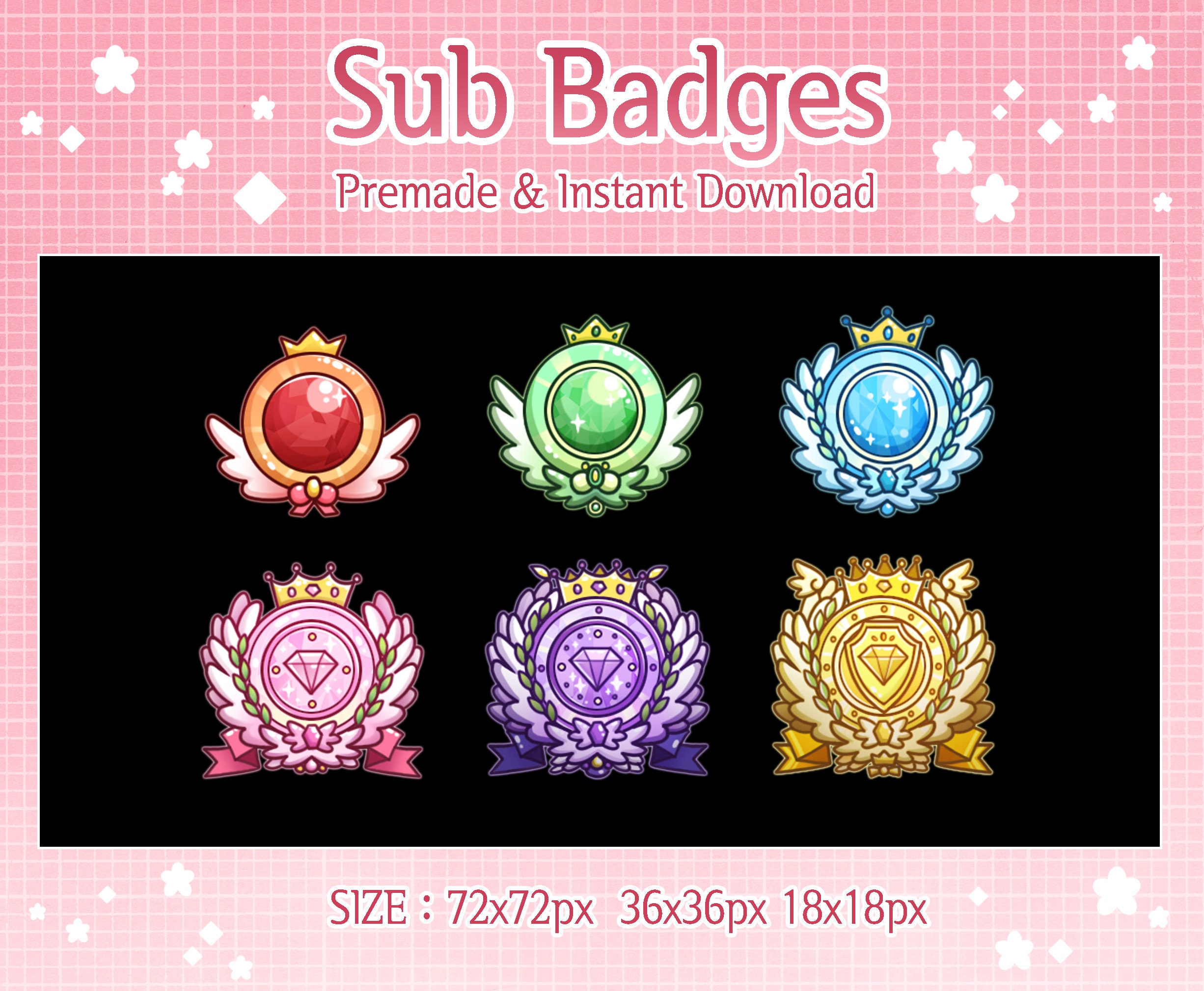 Twitch Badges Gems Symbol Emblem. - Etsy