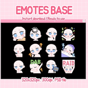 Chibi Emotes Base Pack. - Etsy