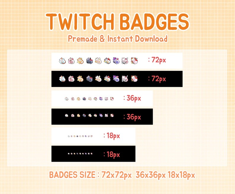 Twitch Badges Sleeping Cat Sub Badge Bit (digital Download) - Etsy