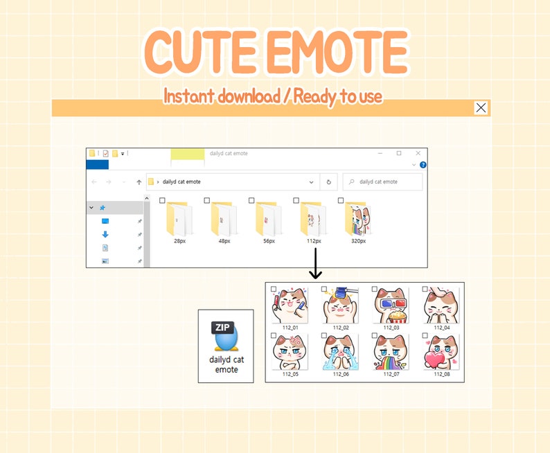 Cute Cat Twitch Emotes, Kawaii Neko Discord Stickers. - Etsy