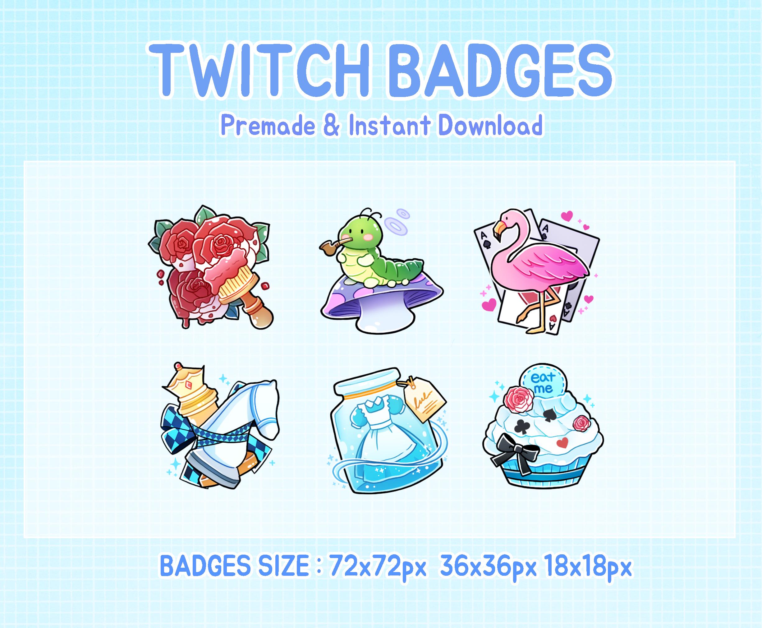 Twitch Badges Alice in Wonderland Stream Bit (digital Download) - Etsy