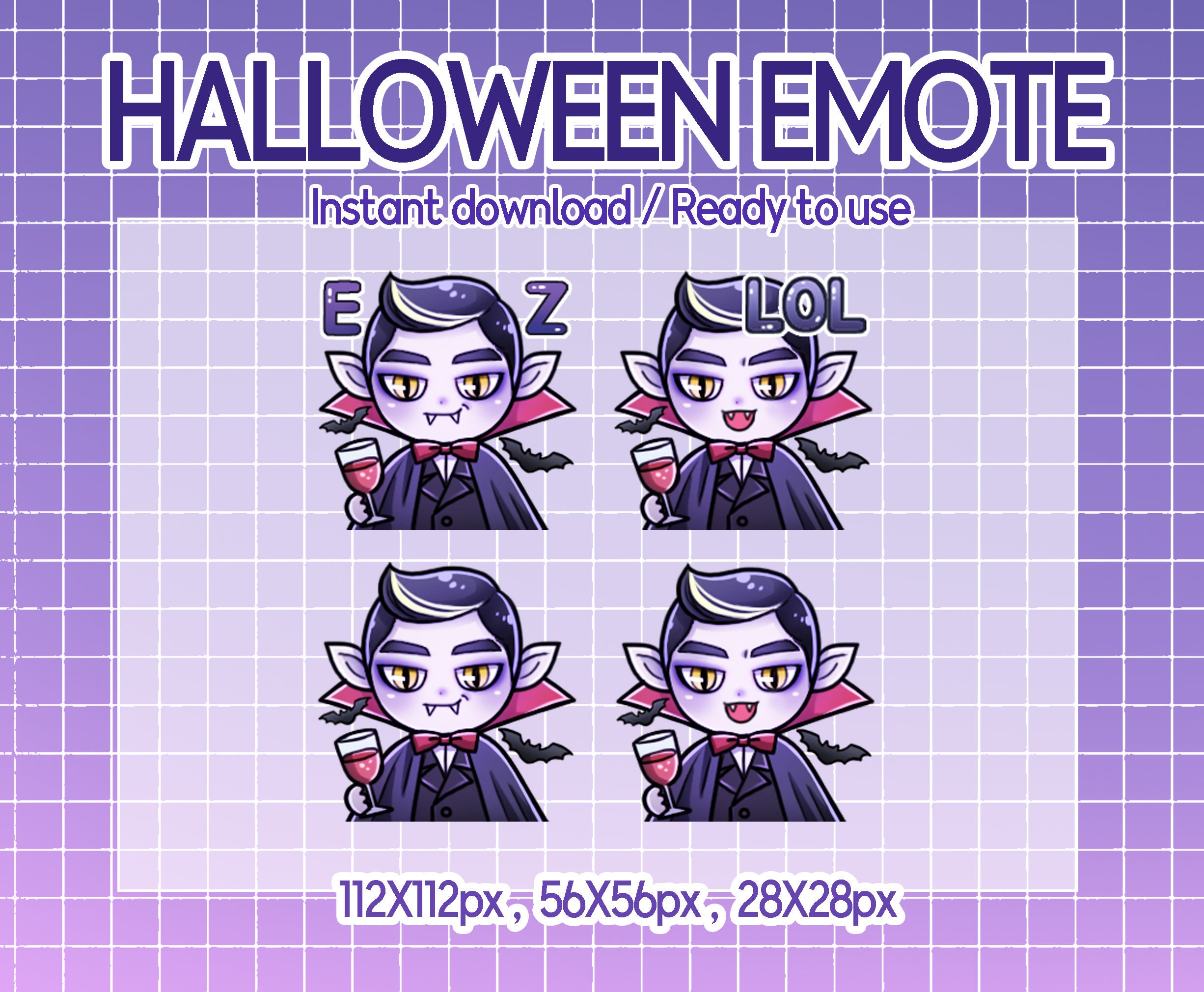 Twitch Emotes Cute Vampire Halloween. - Etsy