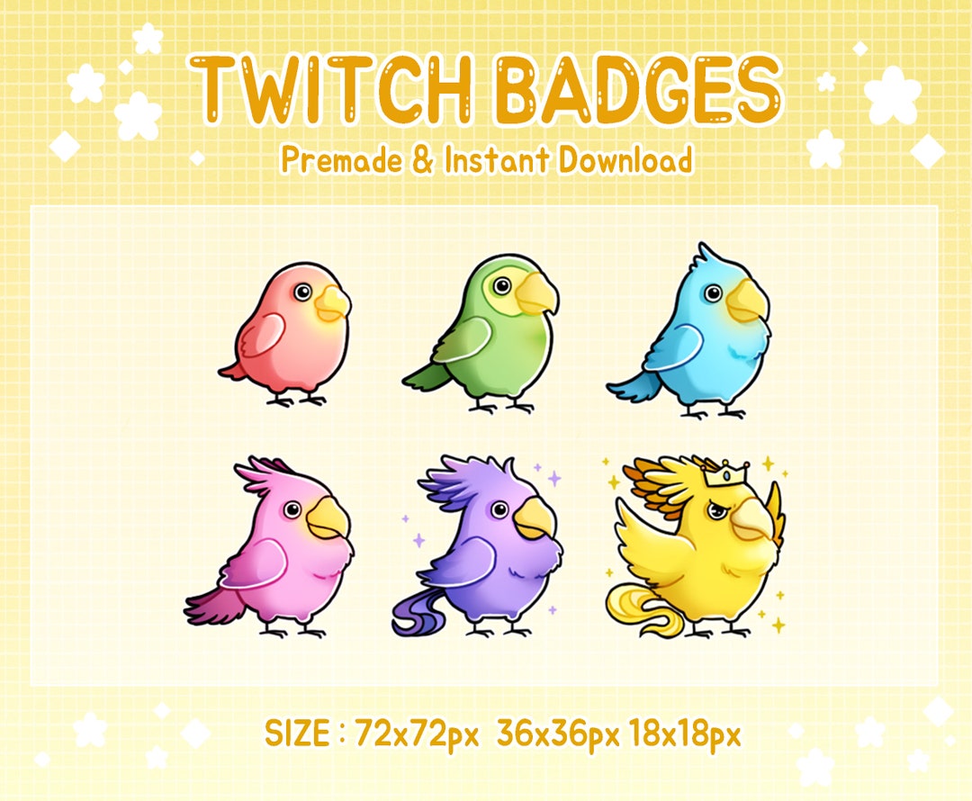 Twitch Badges Cute Bird Parrot Animals. - Etsy