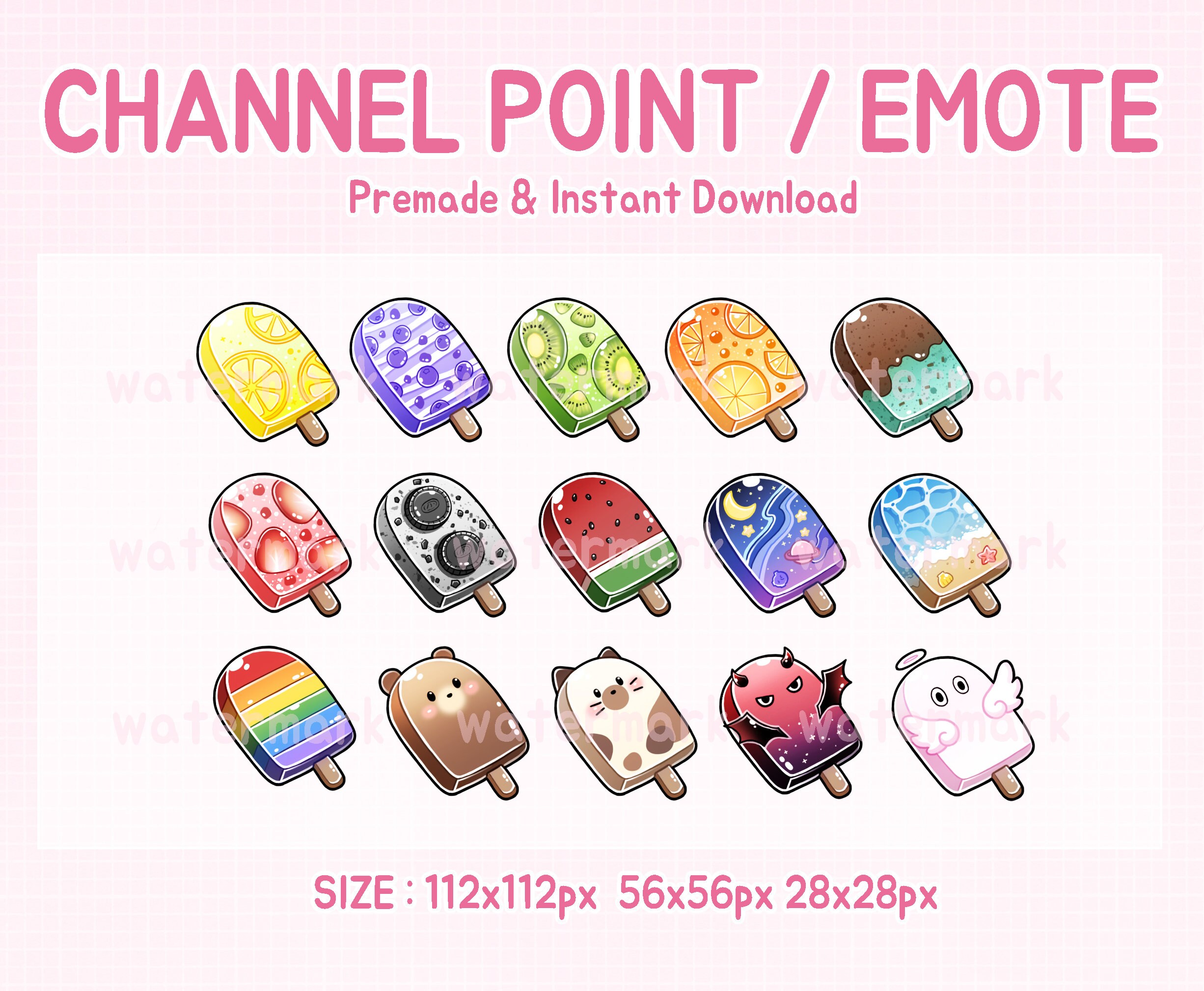 Twitch Channel Points Kawaii Icecream Pack, Twitch Emotes. - Etsy