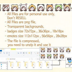 Twitch Badges Cute Animal Girl Emotes. - Etsy