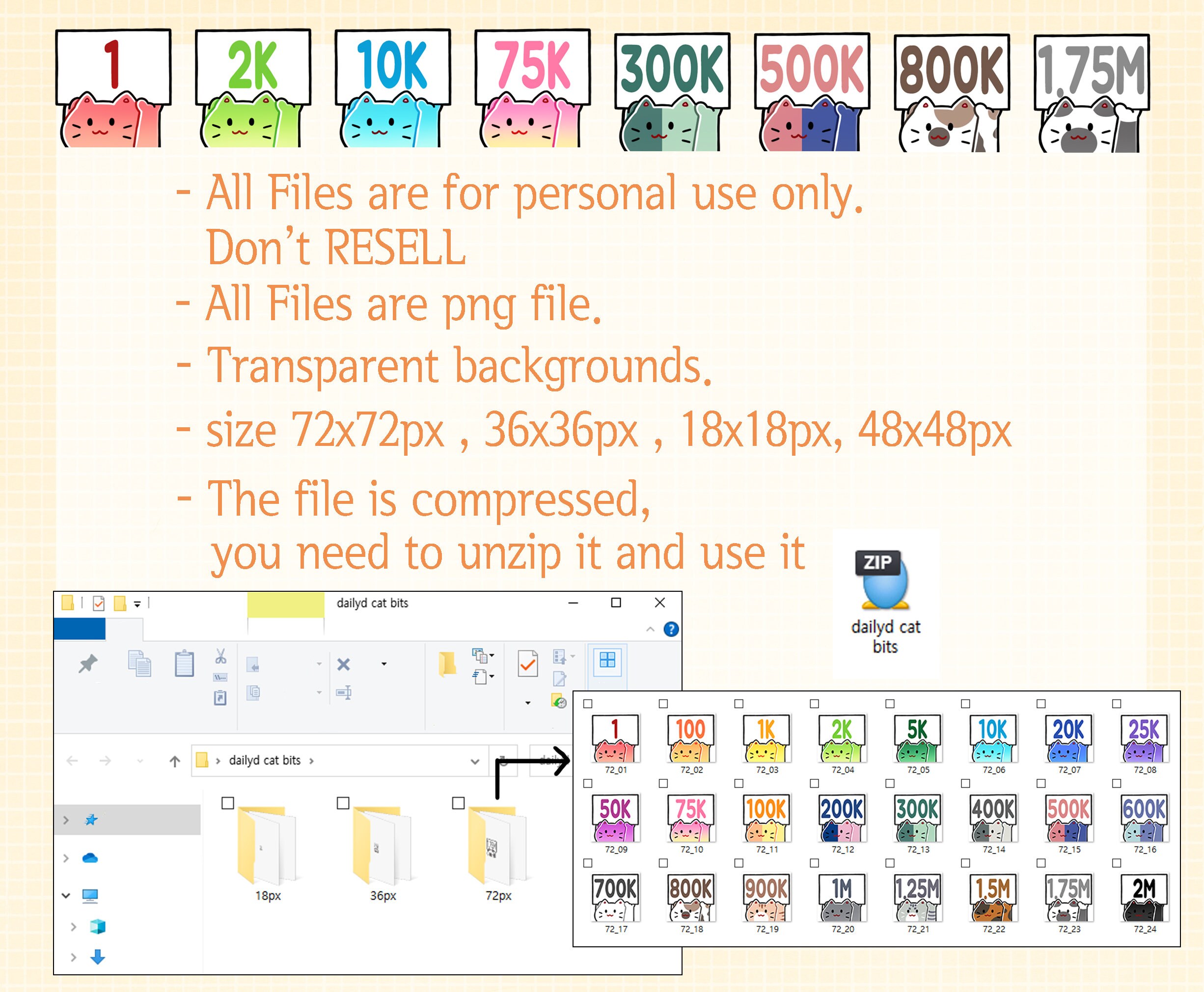 Twitch Cute Cat Bit Sub Badges, Kawaii Stream Bits. - Etsy