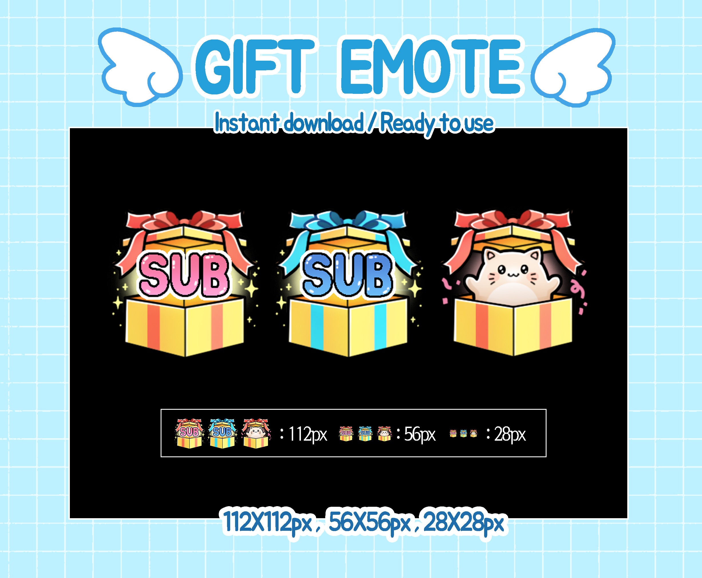 Twitch Emote Gift Sub Text Emotes (digital Download) - Etsy