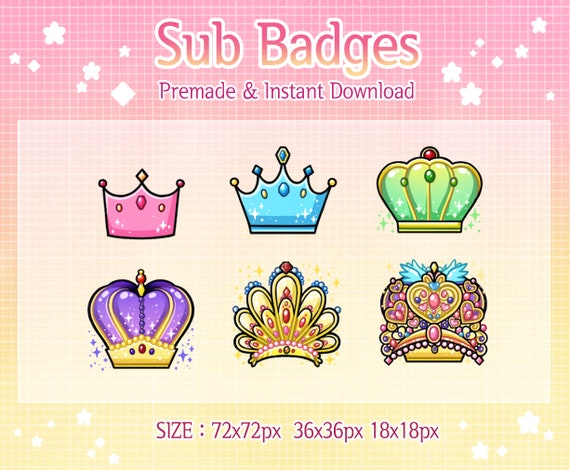 Twitch Badges Crown Sub Emotes. | Etsy