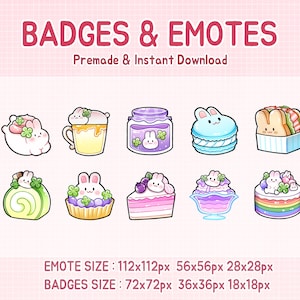 Twitch Badges and Emotes Rabbit Cake Macaroon (digital Download) - Etsy