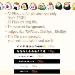 Twitch Badges, Japan Food Badge, Onigiri Rice Sub Badges. - Etsy