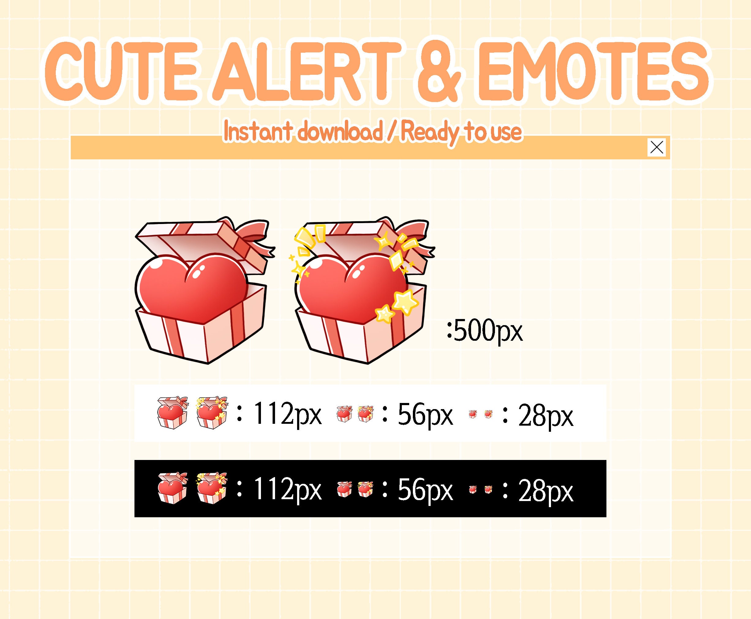 Twitch Alerts Animated Heart Present Box Emotes, Stream Alert. - Etsy