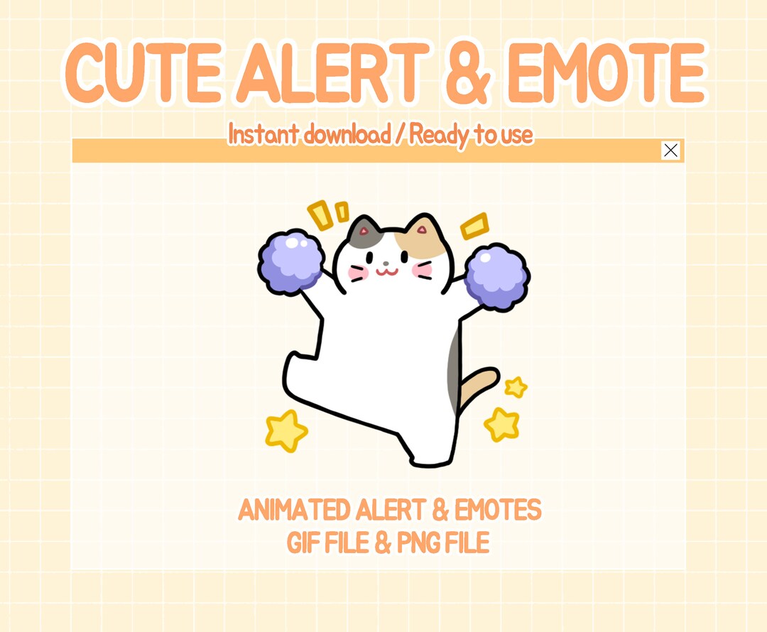 Twitch Alerts Animated Emotes Cute Cheer Cat, Stream Alert. - Etsy