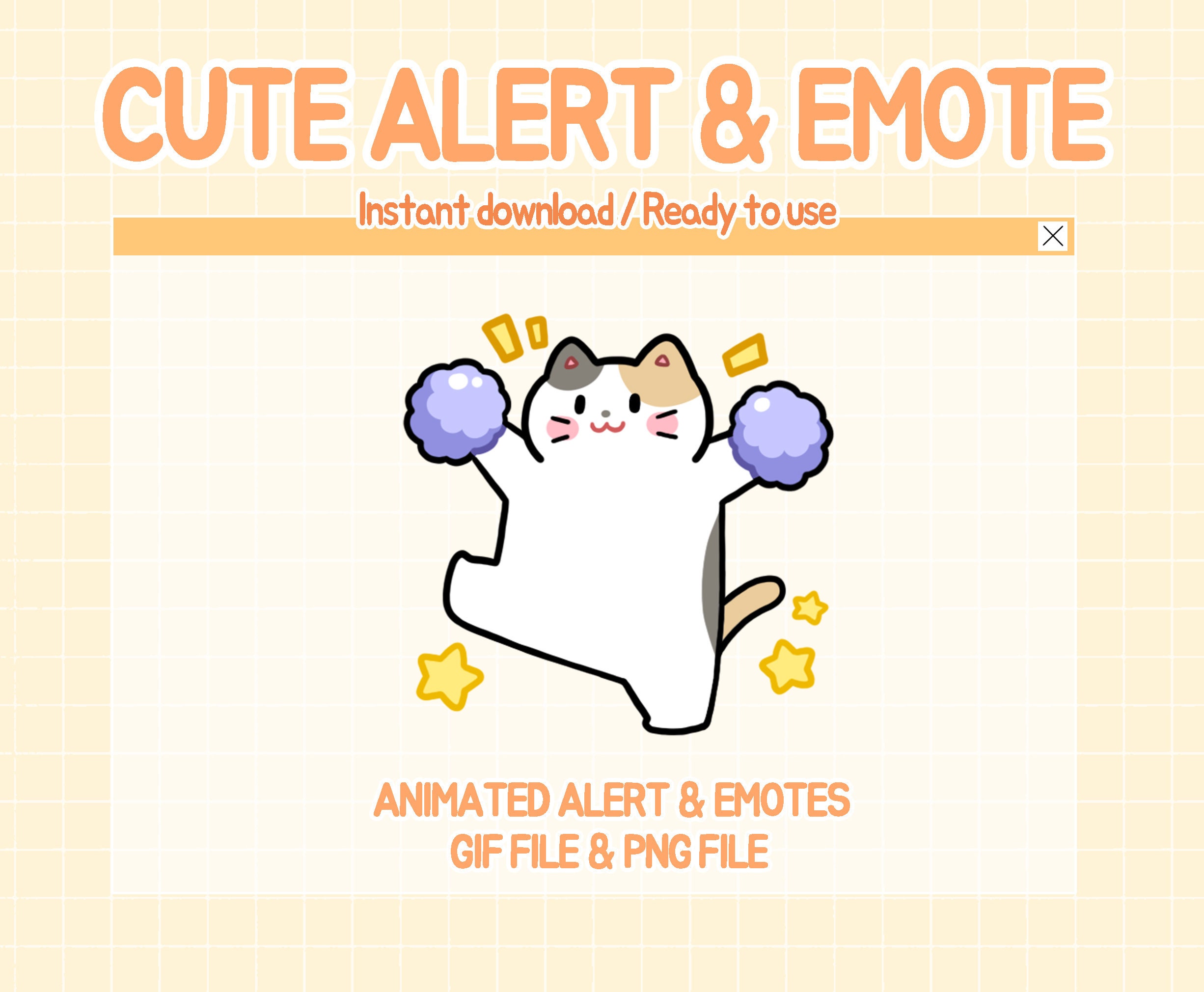 Twitch Alerts Animated Emotes Cheer Cat, Stream Alert (digital Download ...