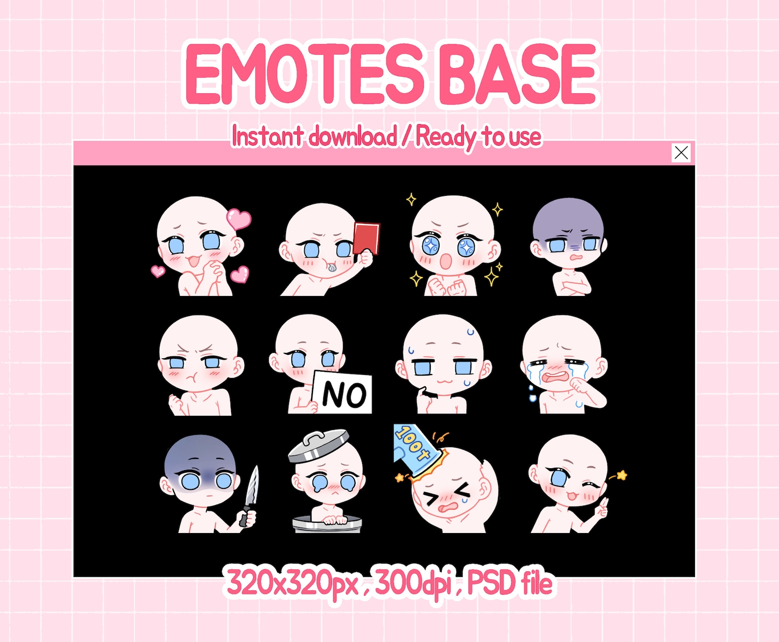 Chibi Emotes Base Twitch Emotes Diy Cute Emotes. - Etsy UK