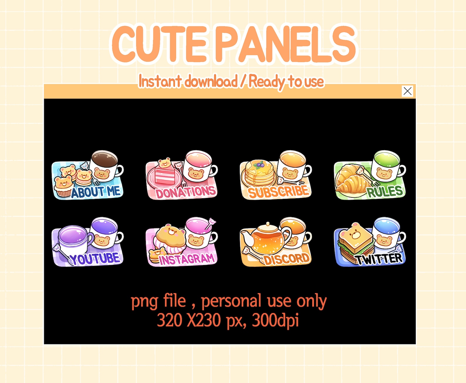 Twitch Panels Bakery Bread Streamer Panel (digital Download) - Etsy