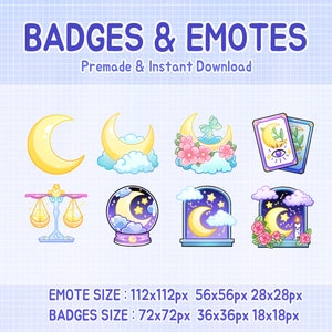 Moon Twitch Badges, Twitch Moon Emotes, Twitch Sub Badge. - Etsy