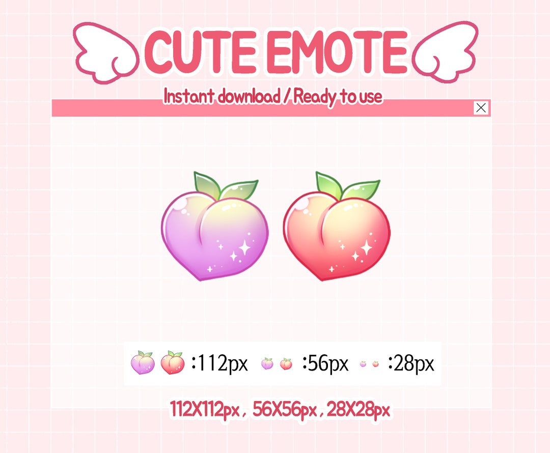 Twitch Emotes, Cute Peach Stream Emote, Channel Point. - Etsy