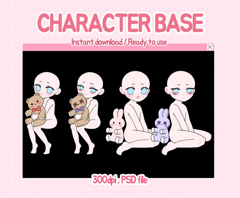 Chibi Character Pose Base: Anime Drawing Reference (PSD File) - Etsy UK