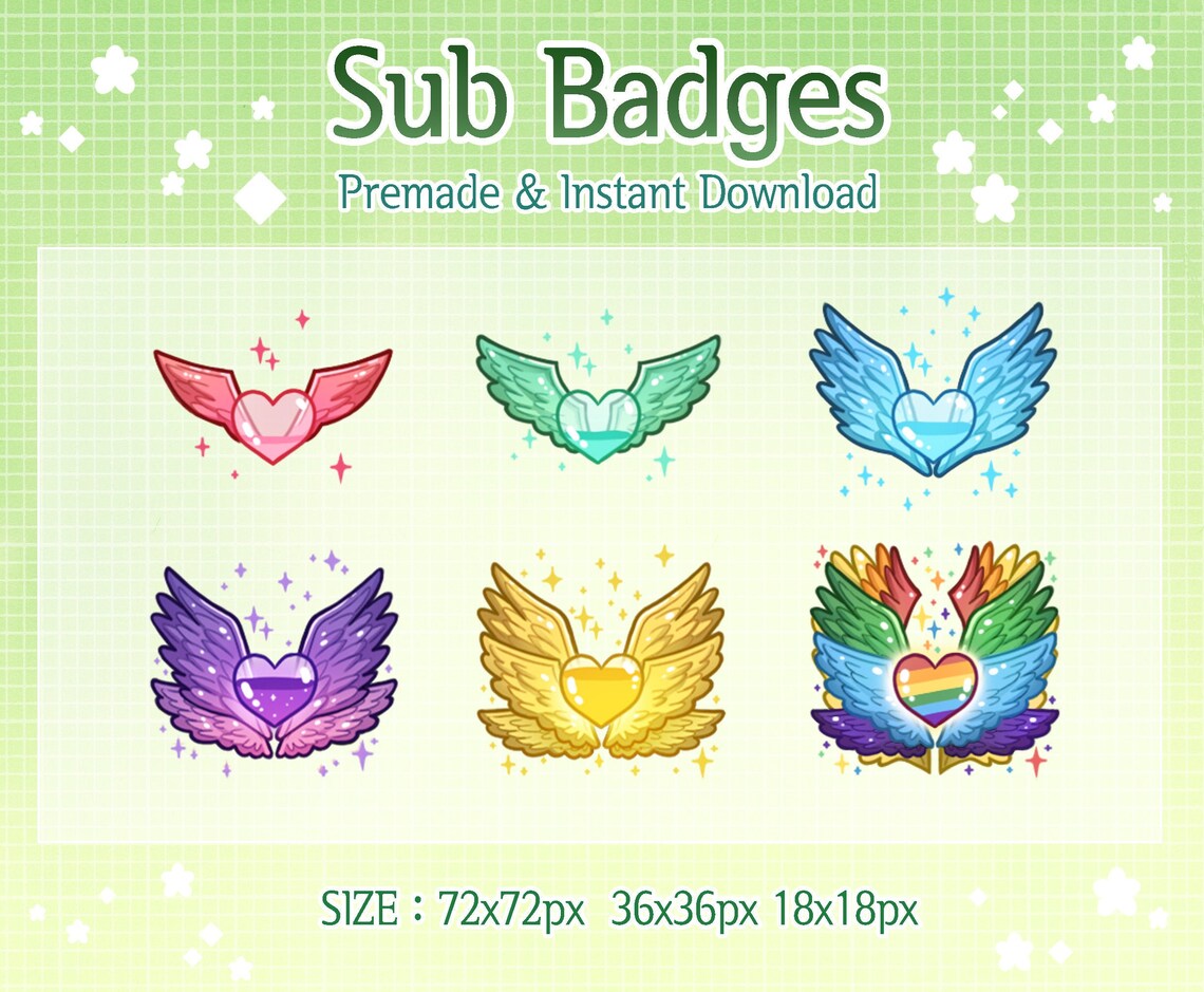 Twitch badges wing loyalty sub badges. | Etsy