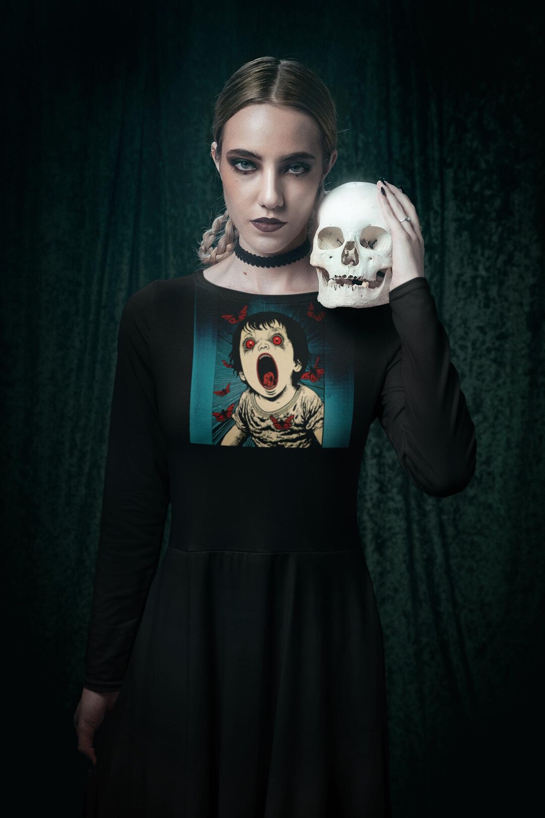 Gothic Dance Dress, Cute Japanese Junji Ito Inspired, Women's Long ...