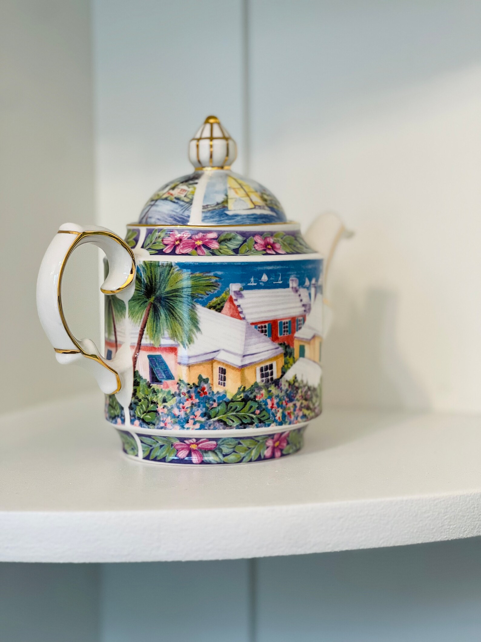 Vintage James Sadler rooftops Teapot-bermuda-made in India - Etsy