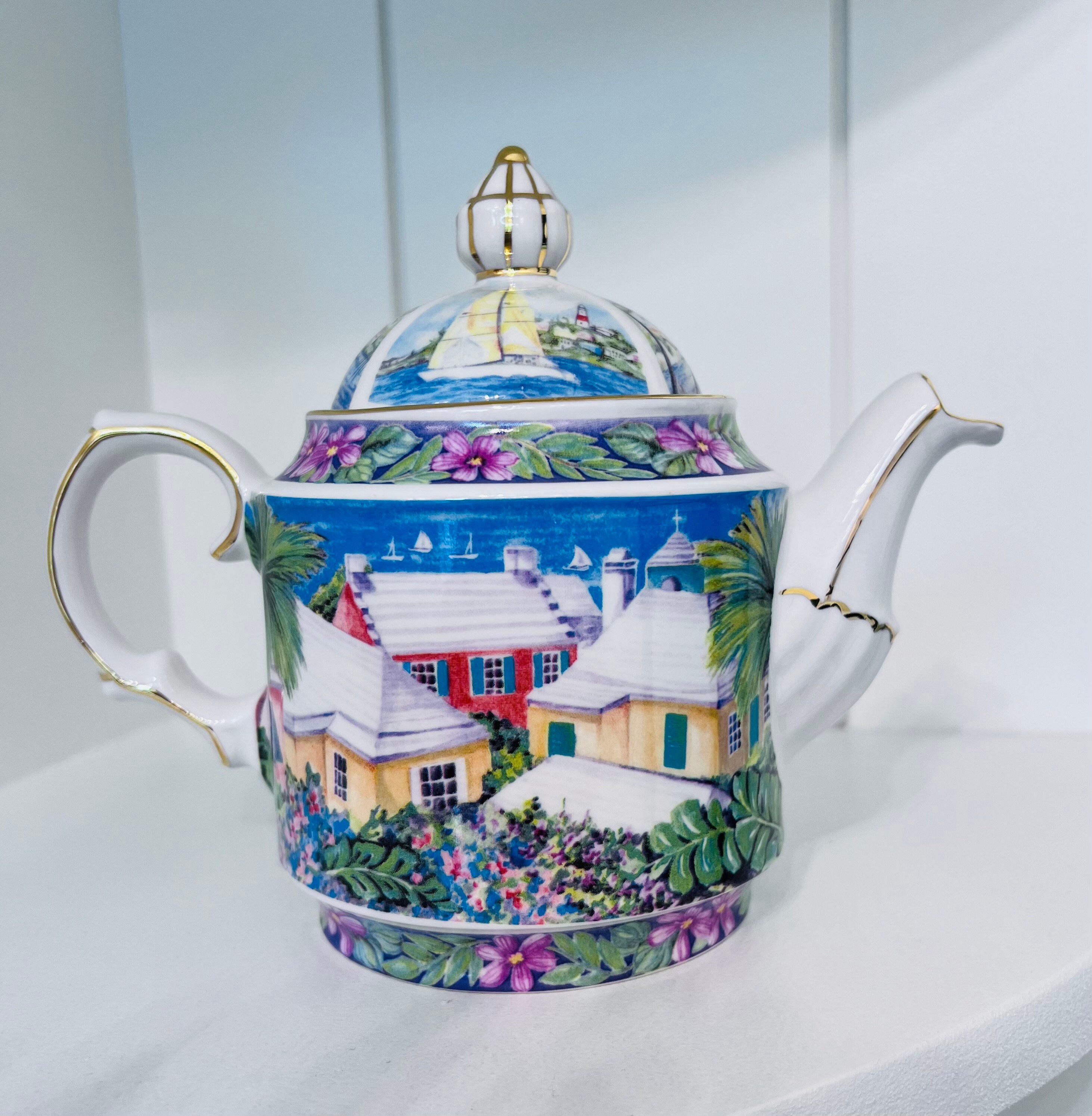 Vintage James Sadler rooftops Teapot-bermuda-made in India - Etsy