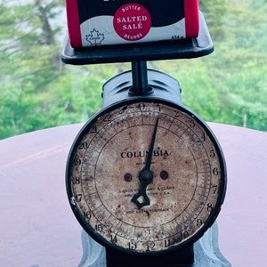 Vintage Metal Black Columbia Family Scale 24 Lb Landers, Frary & Clark ...