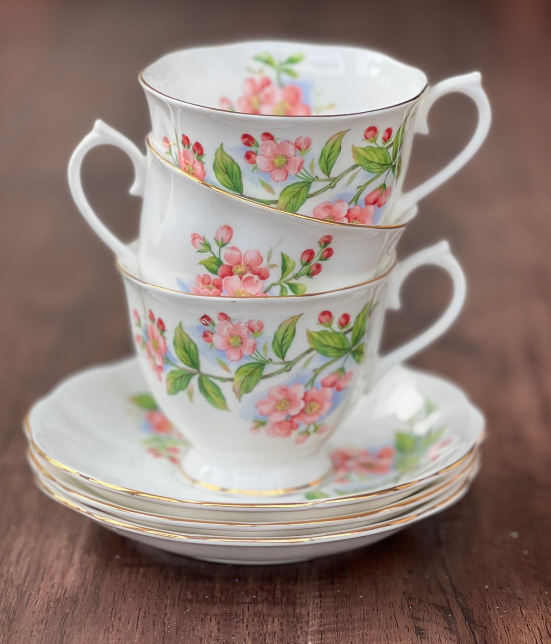 Royal Albert “evesham” Cups and Saucers Set of 3- 1950s and 1960s ...