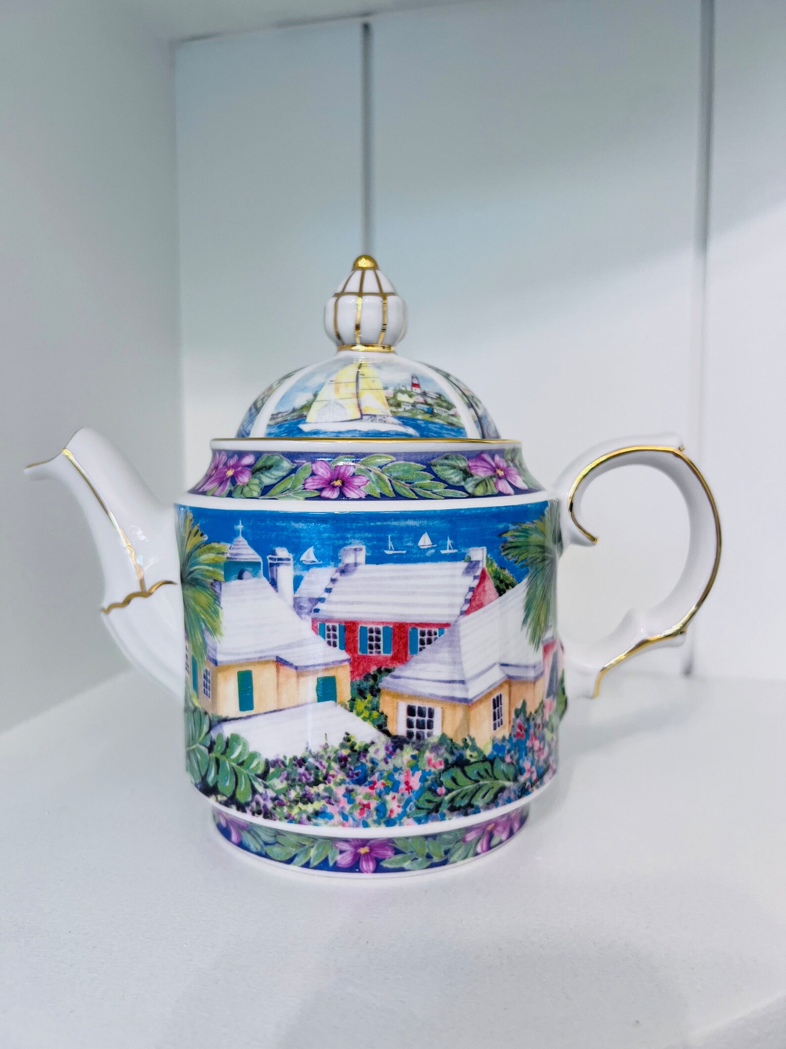 Vintage James Sadler rooftops Teapot-bermuda-made in India - Etsy
