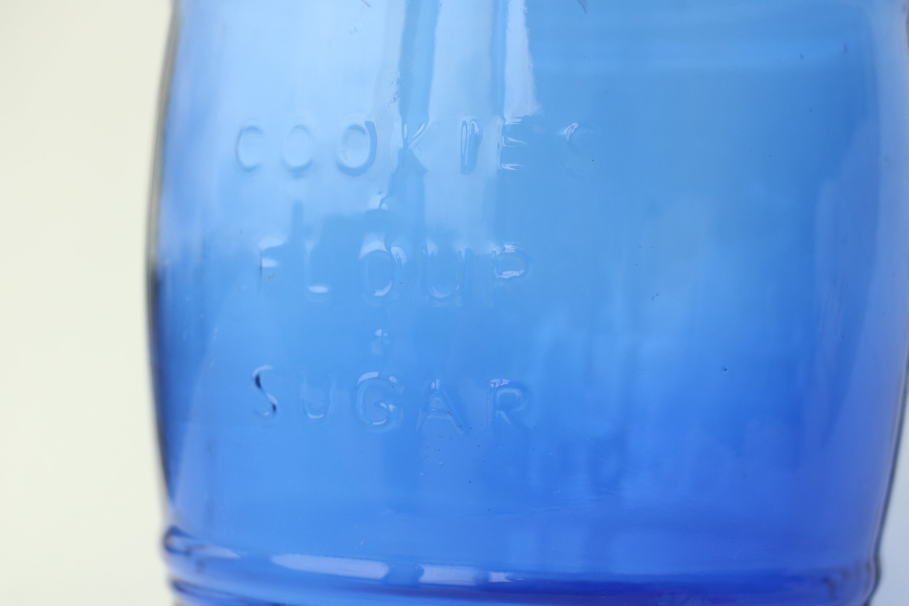 Cracker Barrel Vintage Cobalt Blue Glass, 3 Quart Cookies Flour Sugar ...