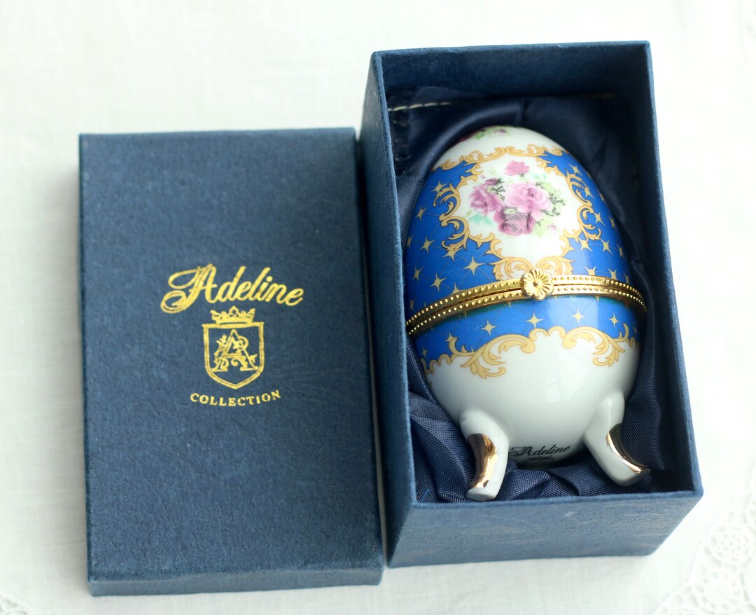 Adeline Egg Shaped Porcelain Trinket Box - Etsy