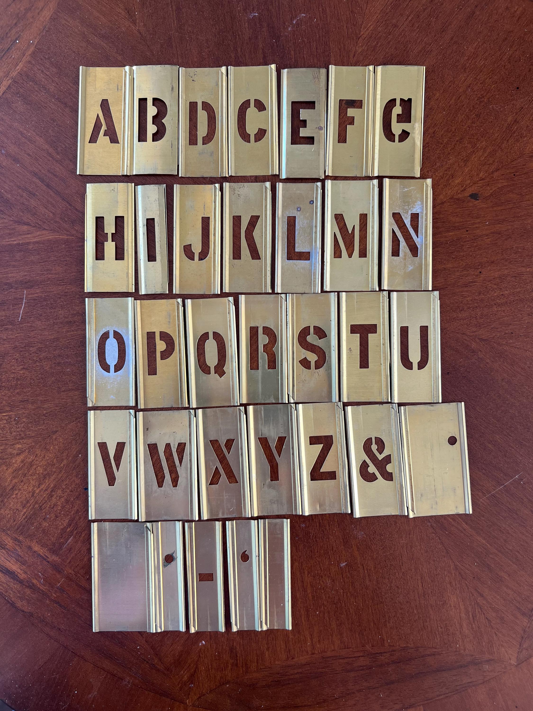 C.H. Hanson Brass Interlocking Alphabet Stencils- ! Inch-33 Stencils ...