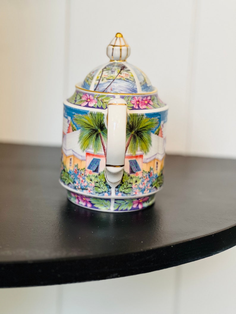 Vintage James Sadler rooftops Teapot-bermuda-made in India - Etsy